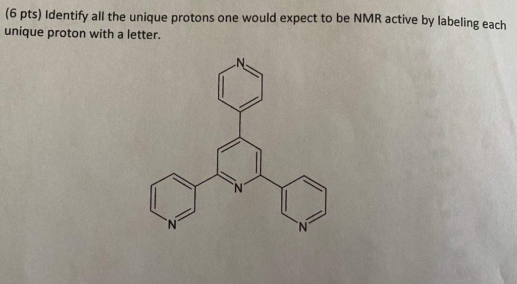 Solved (6 pts) Identify all the unique protons one would | Chegg.com