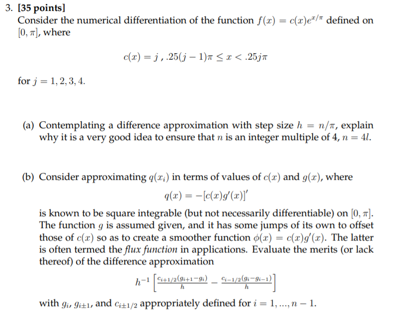 3. [35 points] Consider the numerical differentiation | Chegg.com