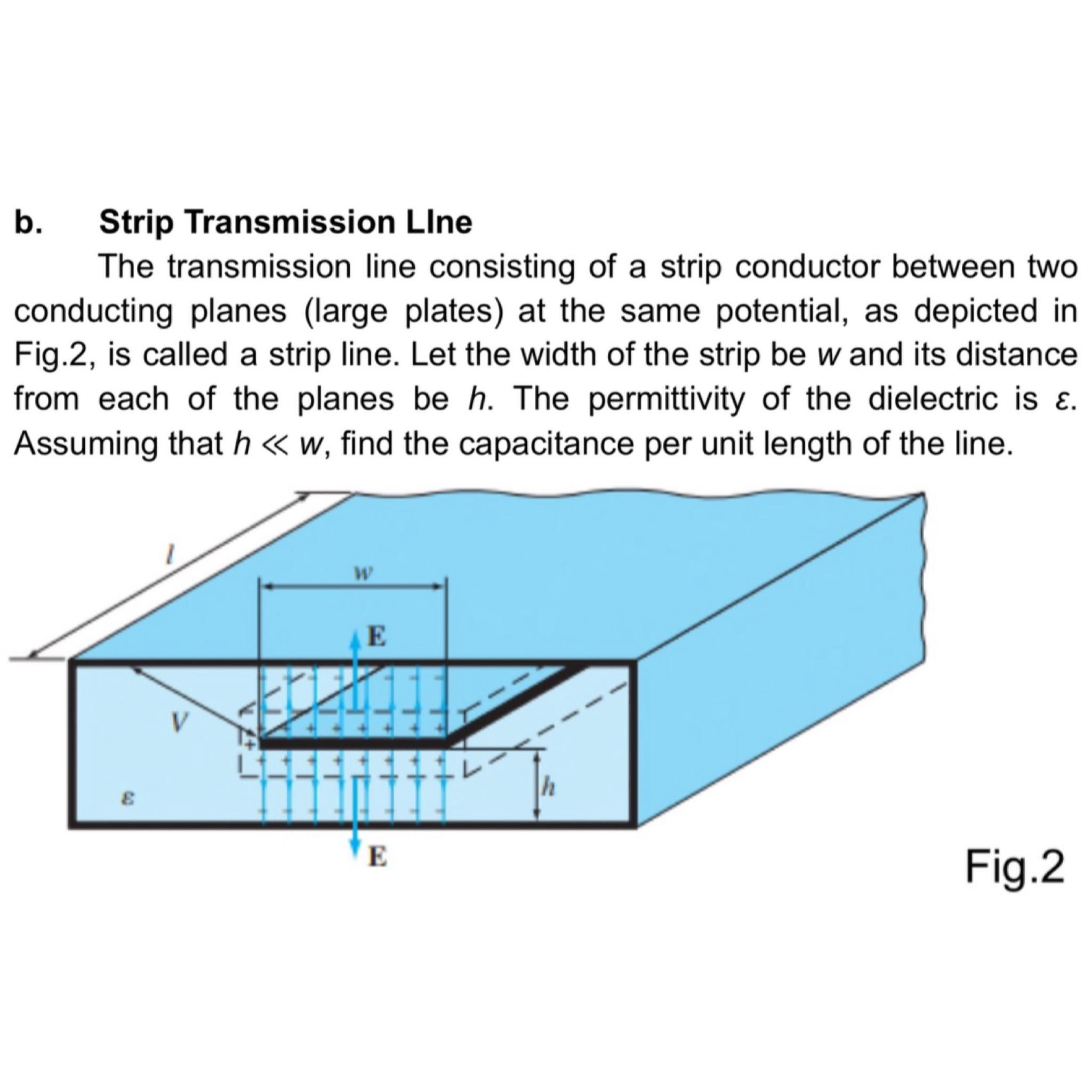 Solved Strip Transmission LlneThe transmission line | Chegg.com