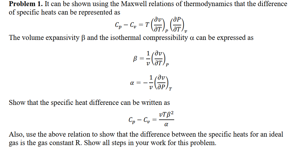 Solved Problem 1. ﻿It can be shown using the Maxwell | Chegg.com