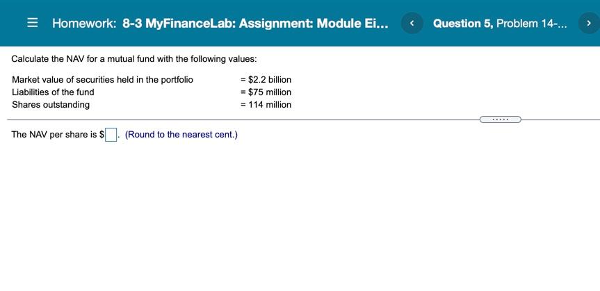 Solved E Homework: 8-3 MyFinanceLab: Assignment: Module | Chegg.com