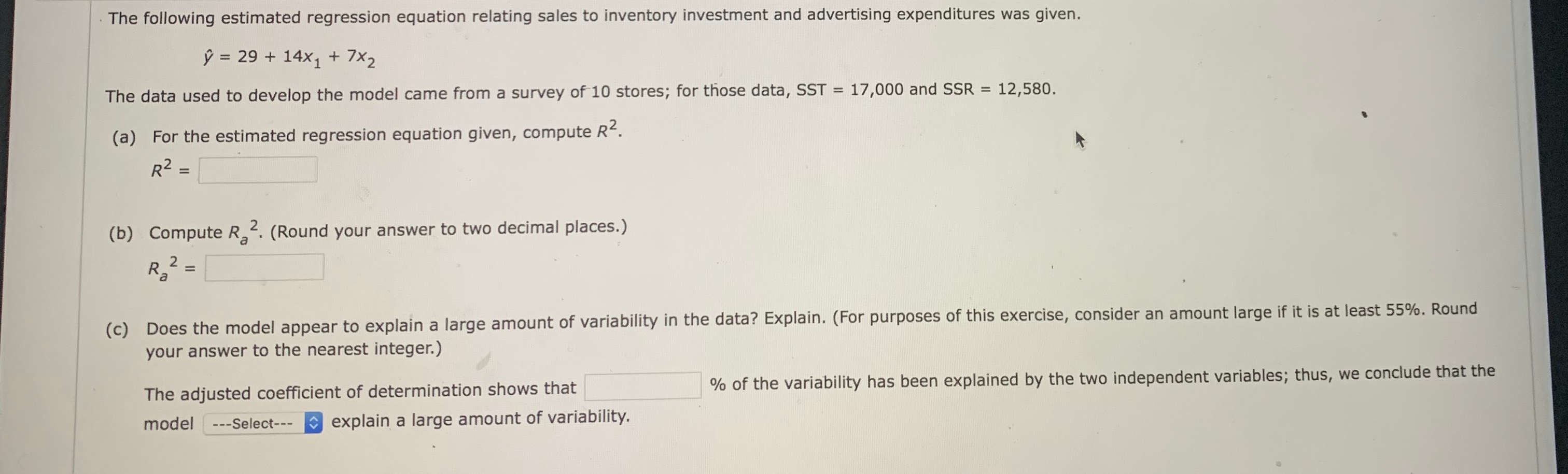 Solved The following estimated regression equation based on | Chegg.com