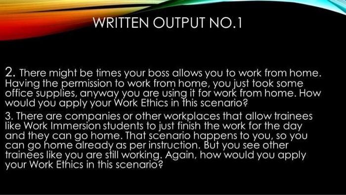 WRITTEN OUTPUT NO.1 • Answer the questions not more | Chegg.com