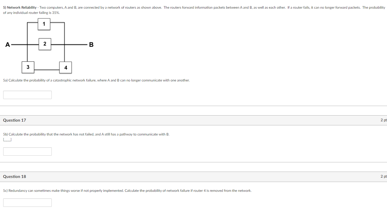 Solved 5b) Calculate the probability that the network has | Chegg.com