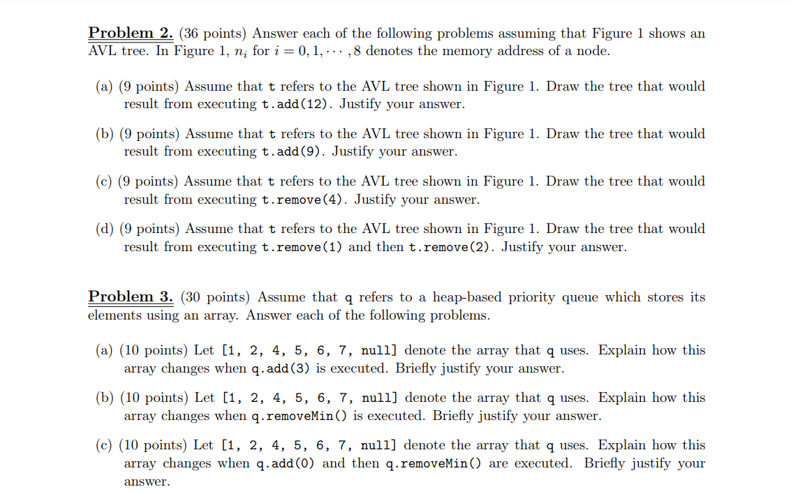 Solved Problem 1. (30 points) Answer the following problems. | Chegg.com