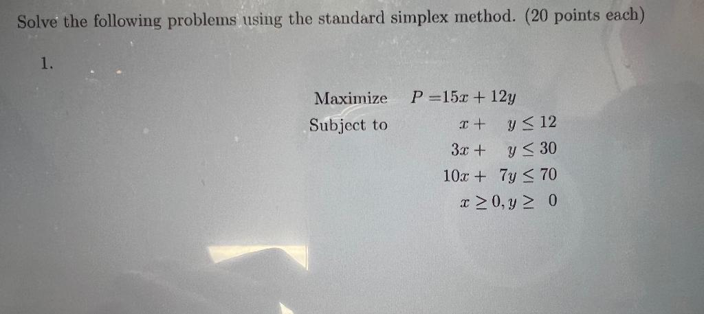 Solved Solve the following problems using the standard | Chegg.com