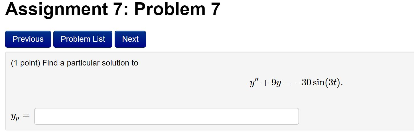 Solved Assignment 7: Problem 7 Previous Problem List Next (1 | Chegg.com