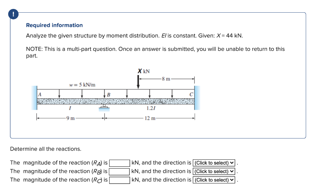 Solved ! Required information Analyze the given structure by | Chegg.com