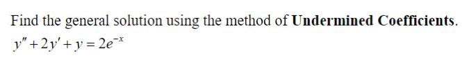 Solved Find the general solution using the method of | Chegg.com