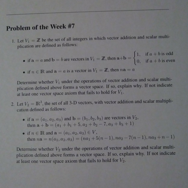 Solved Problem of the Week #7 Z be the set of all integers | Chegg.com