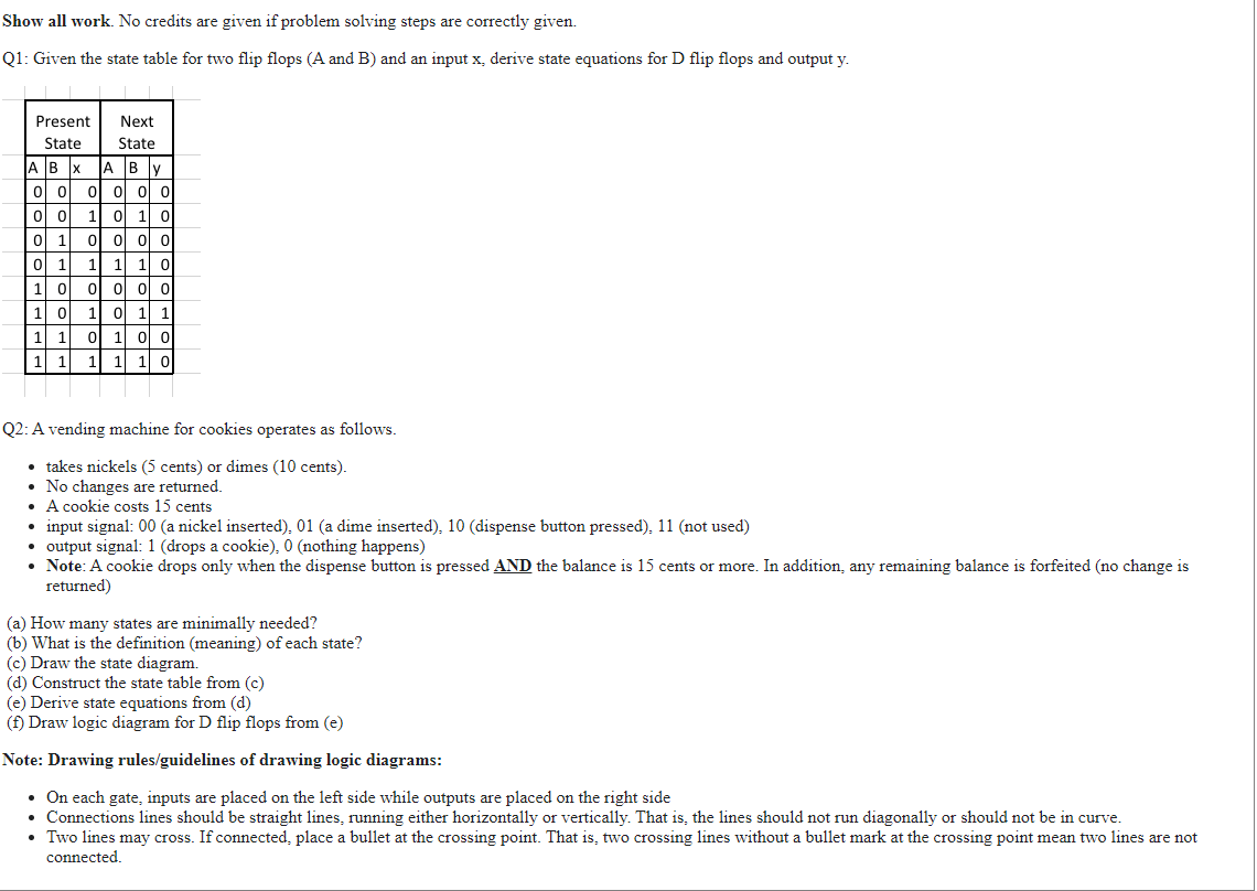 Solved Please Help. and show the fully contstructed logic | Chegg.com