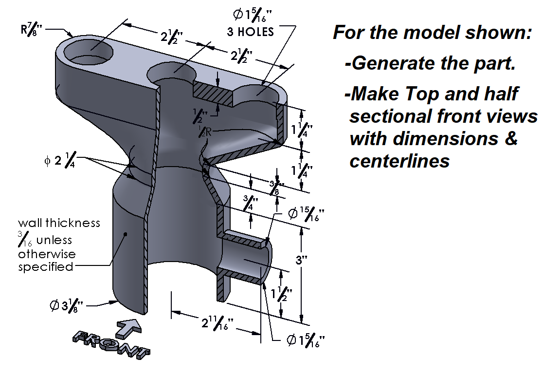 Solved Use SolidWork to draw Share the file via a link or | Chegg.com
