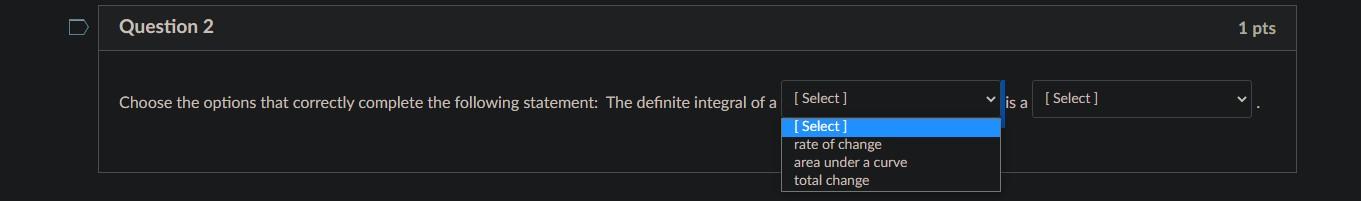 Solved Options for second input are: rate of change, | Chegg.com