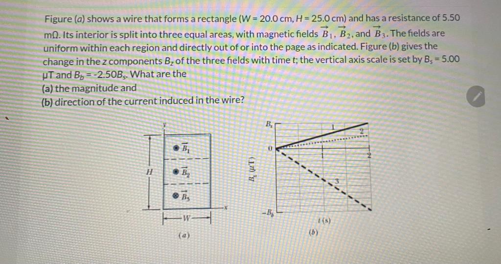 Solved Figure (a) shows a wire that forms a rectangle (W = | Chegg.com