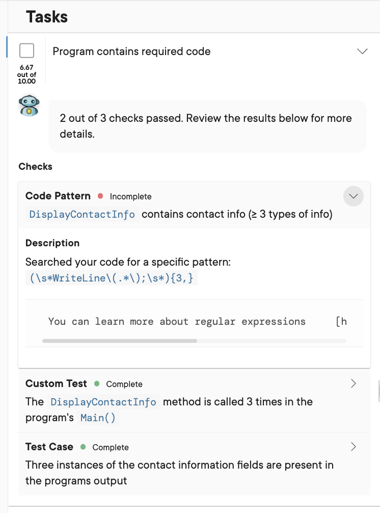 Solved Below are the instructions on the left and the code I | Chegg.com