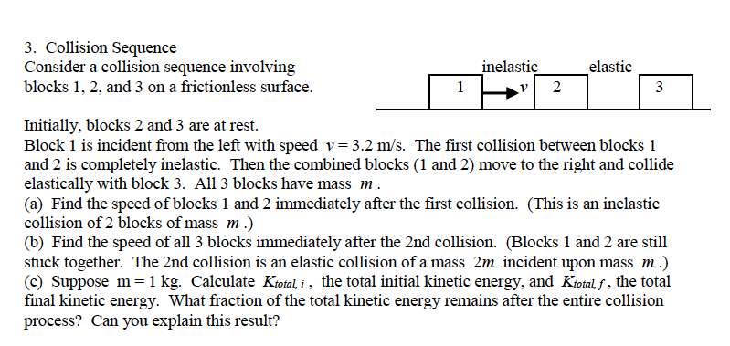 Solved 3. Collision Sequence Consider a collision sequence | Chegg.com