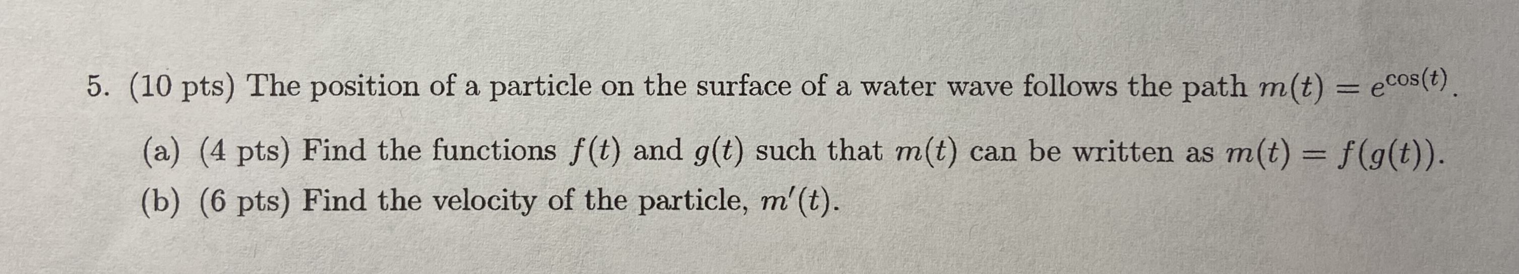 Solved (10 ﻿pts) ﻿The position of a particle on the surface | Chegg.com