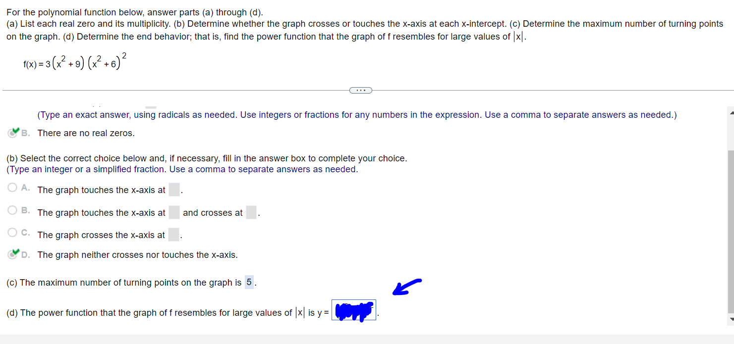 Solved For The Polynomial Function Below Answer Parts A 8015