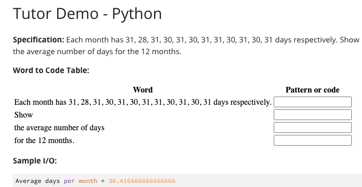 Solved Tutor Demo - Python Specification: Each month has 31, | Chegg.com