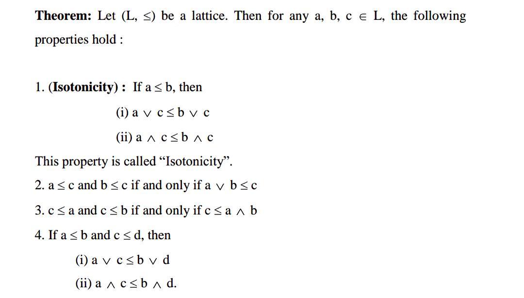 Solved Theorem: Let (L, S) be a lattice. Then for any a, b, | Chegg.com