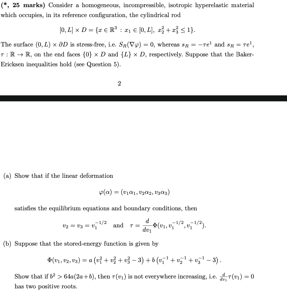 25 marks) Consider a homogeneous, incompressible, | Chegg.com
