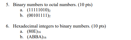 Solved Convert a number in a number system to another one. | Chegg.com