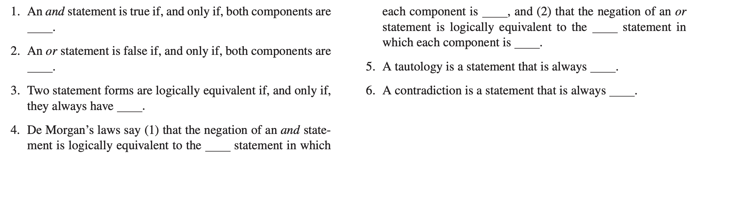 Solved An and statement is true if, ﻿and only if, ﻿both | Chegg.com