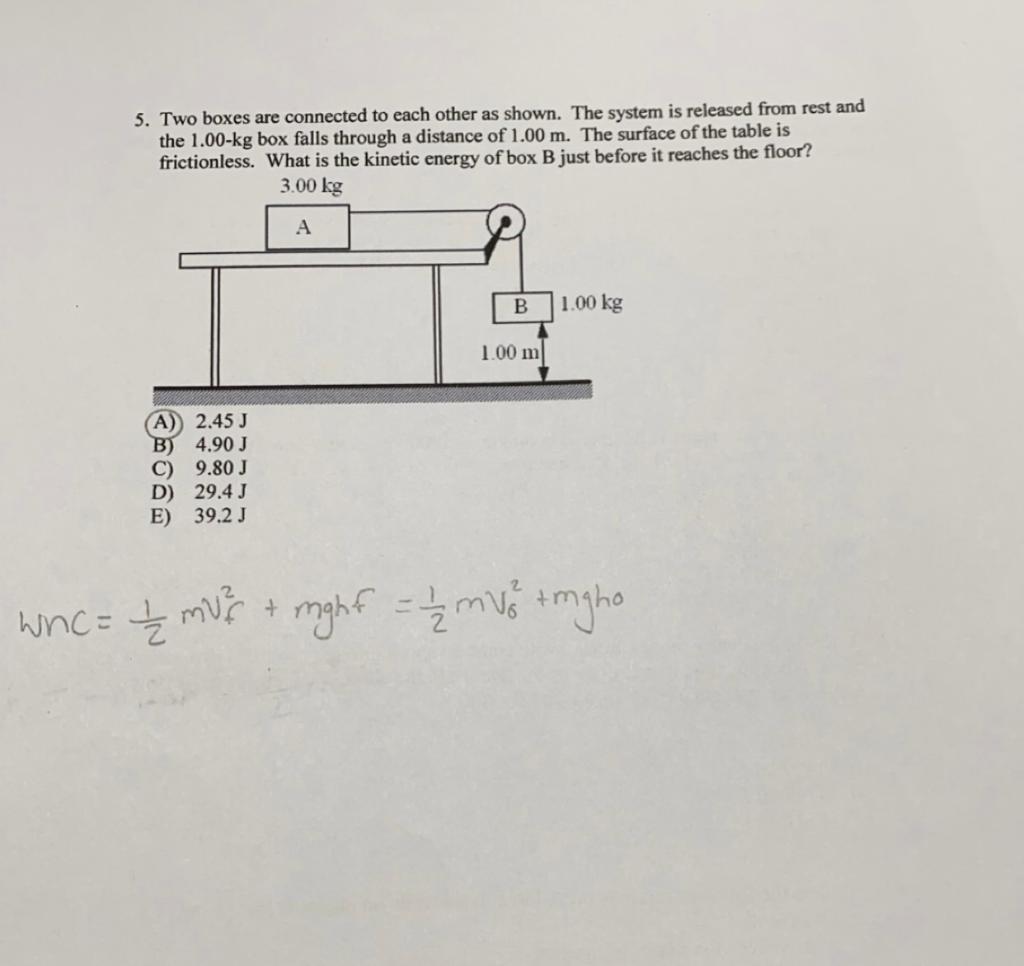 Solved 5. Two boxes are connected to each other as shown. | Chegg.com