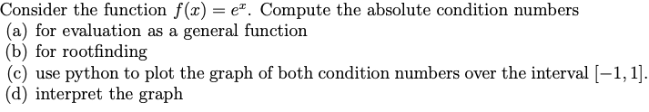 Solved Consider the function f(x)=ex. Compute the absolute | Chegg.com