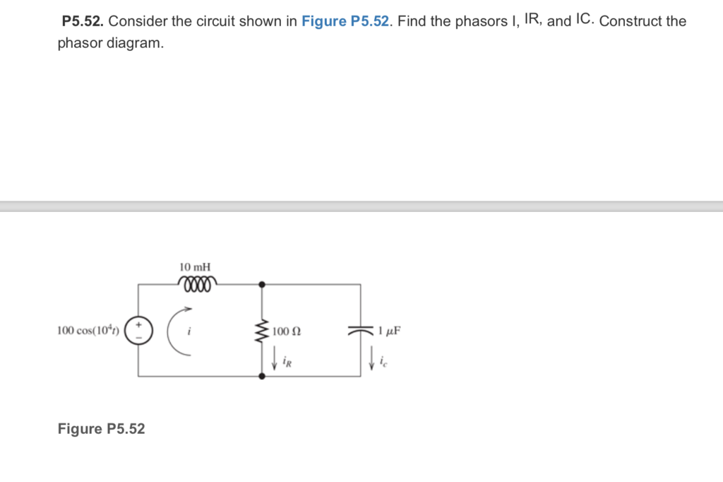 Solved P5.52. Consider the circuit shown in Figure P5.52. | Chegg.com