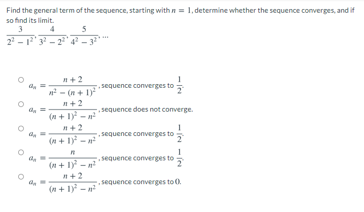 Solved Find the general term of the sequence, starting with | Chegg.com