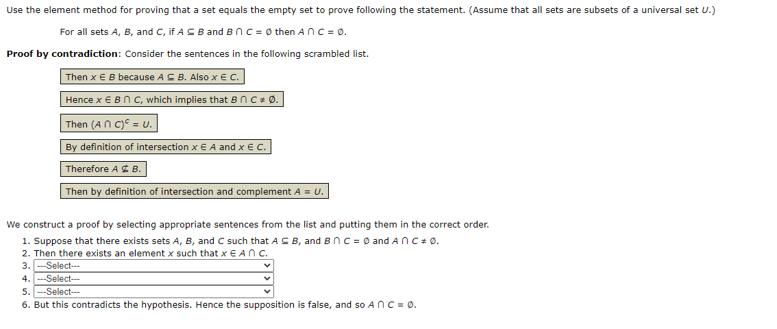 Solved Use the element method for proving that a set equals | Chegg.com