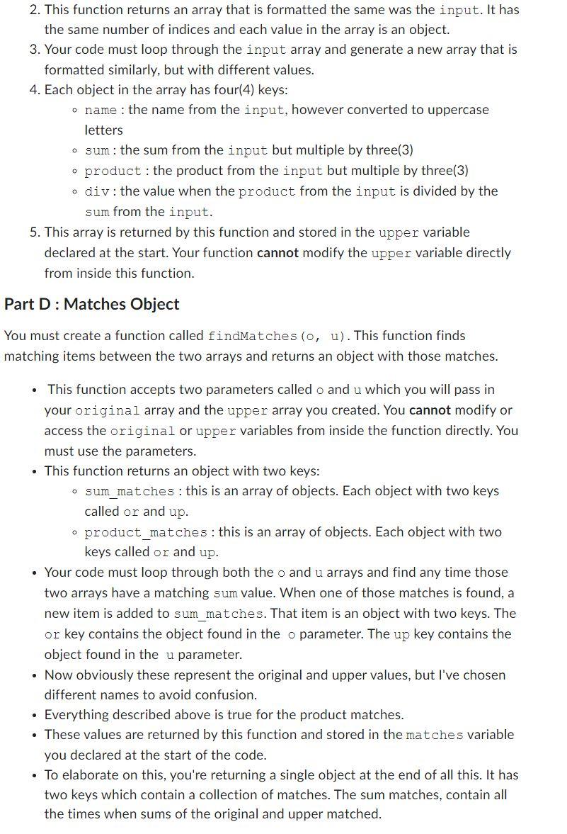 Solved and arrays. Create an HTML file called A2.html. | Chegg.com