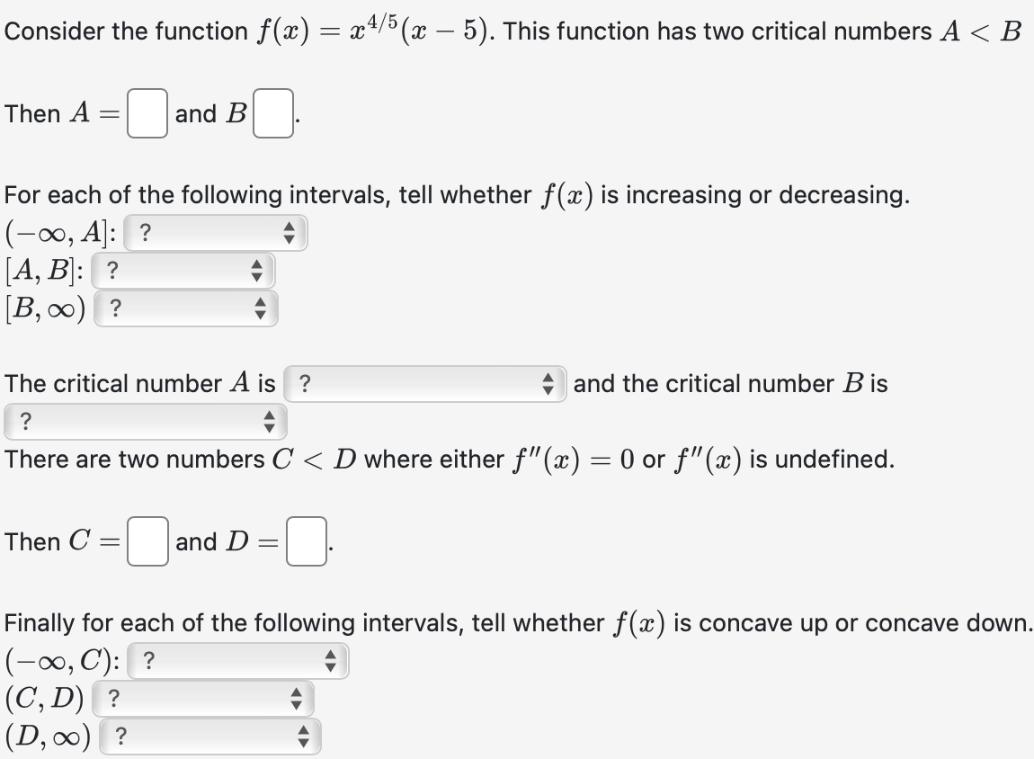 Solved Consider the function f(x)=x4/5(x−5). This function | Chegg.com