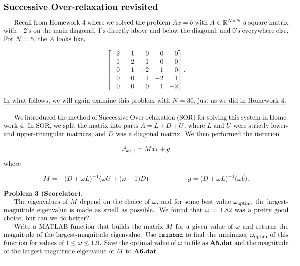 Successive Over-relaxation revisited Recall from | Chegg.com