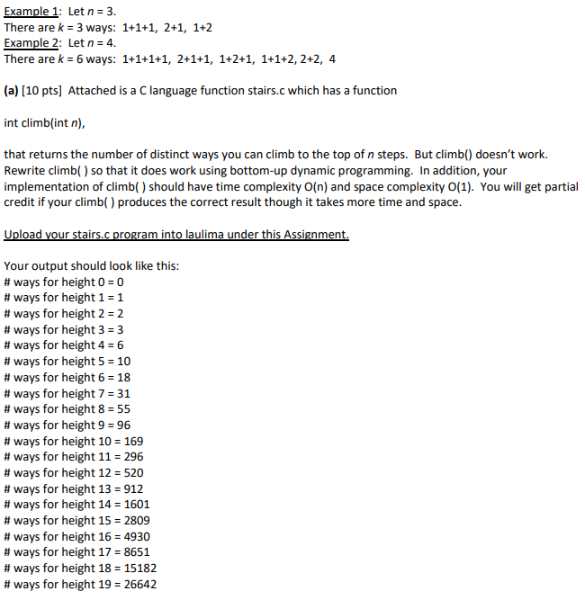 Solved You are climbing a staircase with n steps to reach | Chegg.com