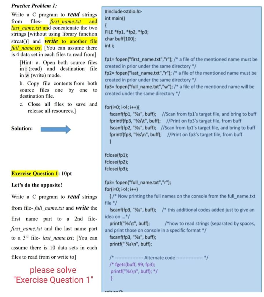 Solved #include int main() { FILE *fp1, *fp2, 'fp3; char | Chegg.com