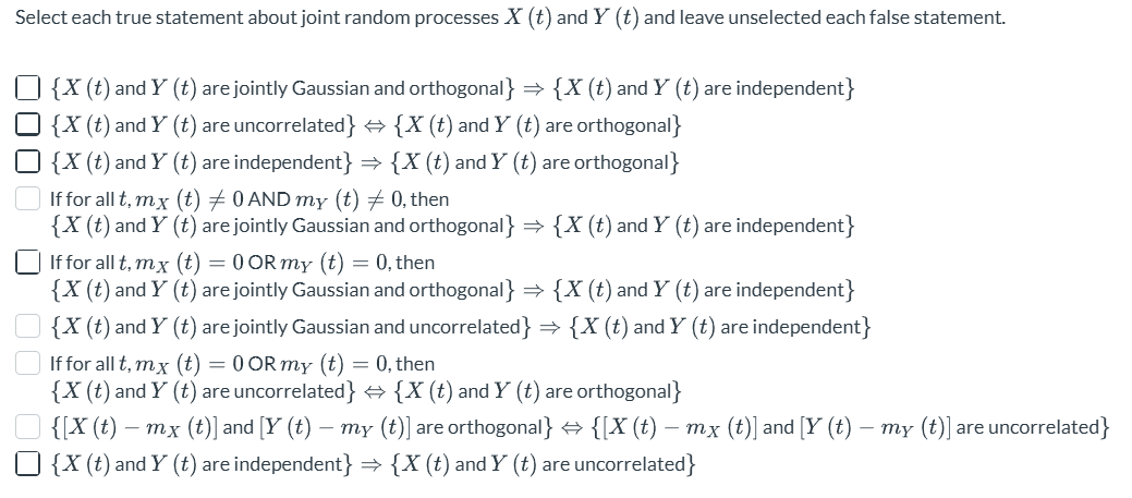 Solved Which statements below are true about joint random | Chegg.com