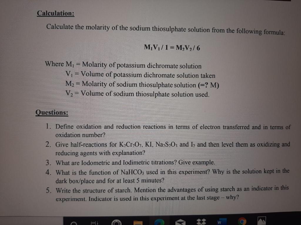 Solved Experiment No. 04 Experiment Name: Standardization of | Chegg.com