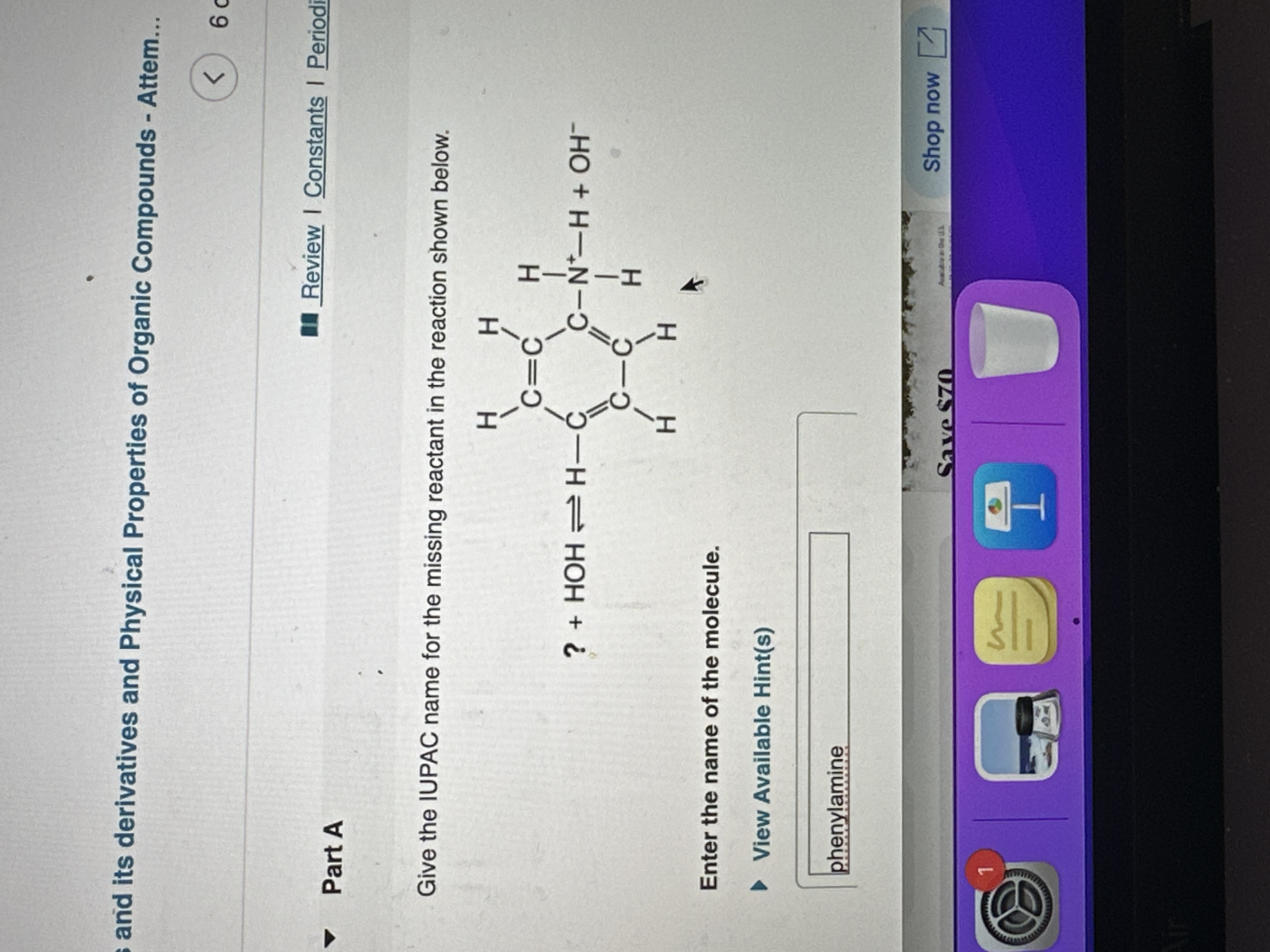 Solved Give the IUPAC name for the missing reactant in the | Chegg.com