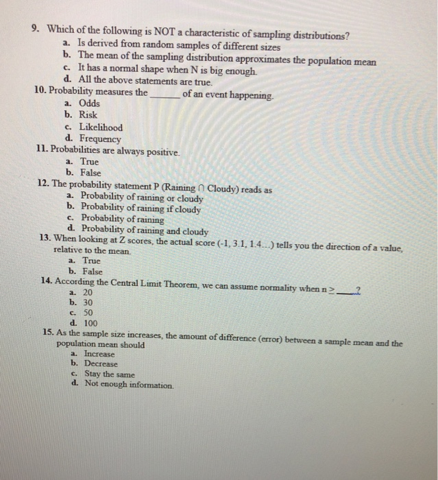 Solved 9. Which of the following is NOT a characteristic of | Chegg.com