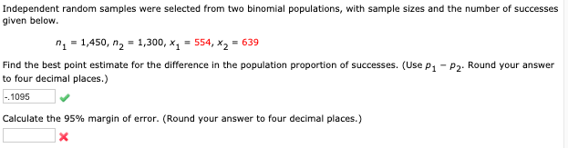 Solved Independent random samples were selected from two | Chegg.com