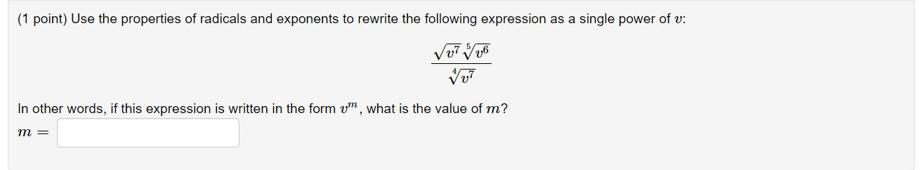 Solved ( 1 point) Consider the following expression: | Chegg.com