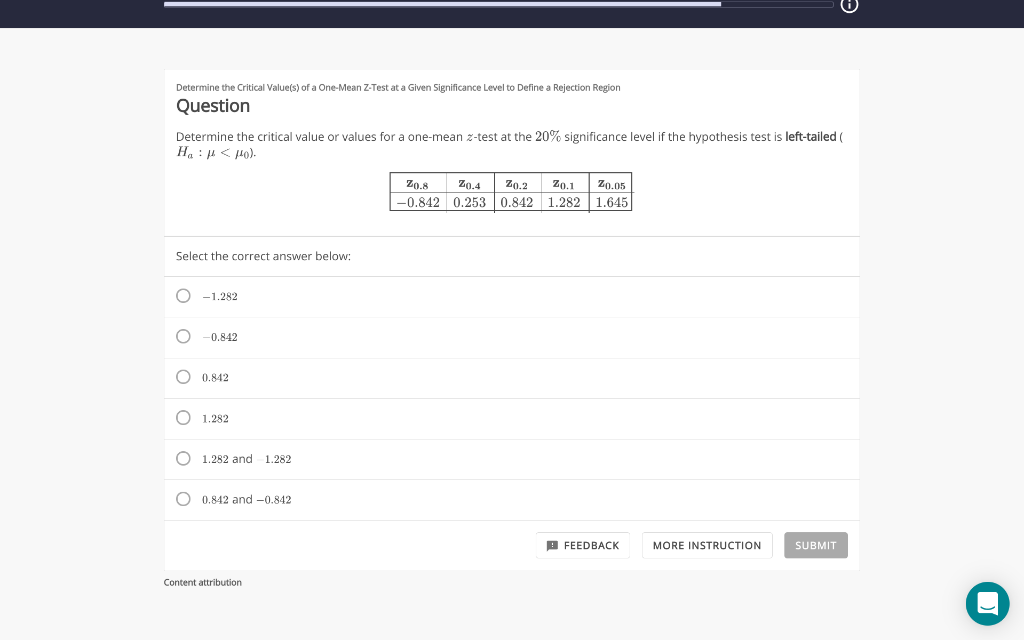 Solved Determine The Critical Value S Of A One Mean Z Test