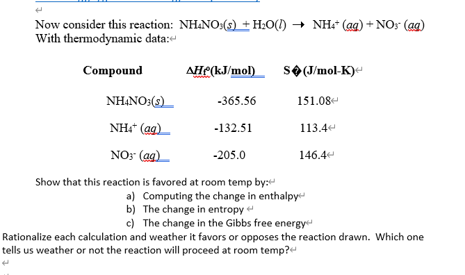 Solved Now consider this reaction: NH4NO3(s) + H2O(l) + NH4+ | Chegg.com