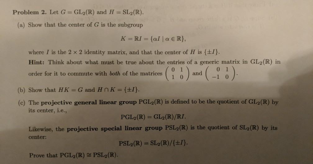 Solved Show that the center of a group G is a subgroup, show | Chegg.com