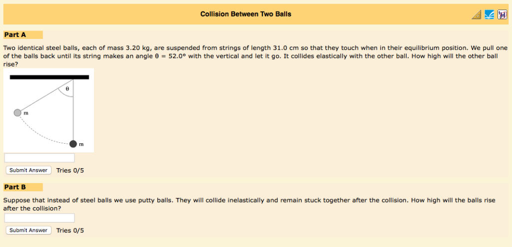 Solved H Collision Between Two Balls Part A Two identical | Chegg.com