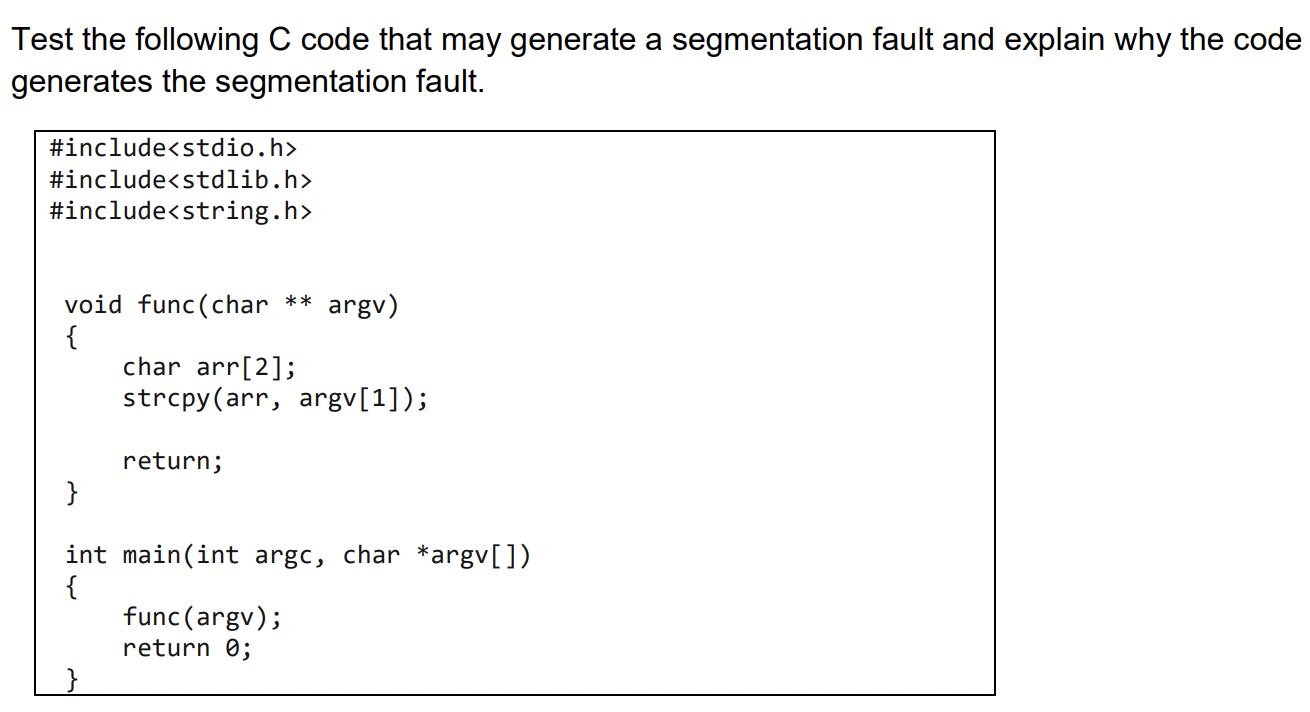 Solved Complie a new C code, it must prevent its termination | Chegg.com