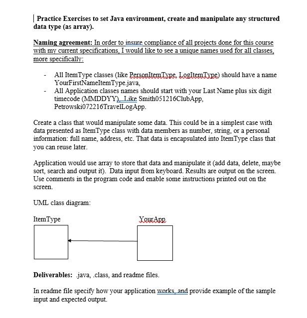 Solved | Practice Exercises to set Java environment, create | Chegg.com