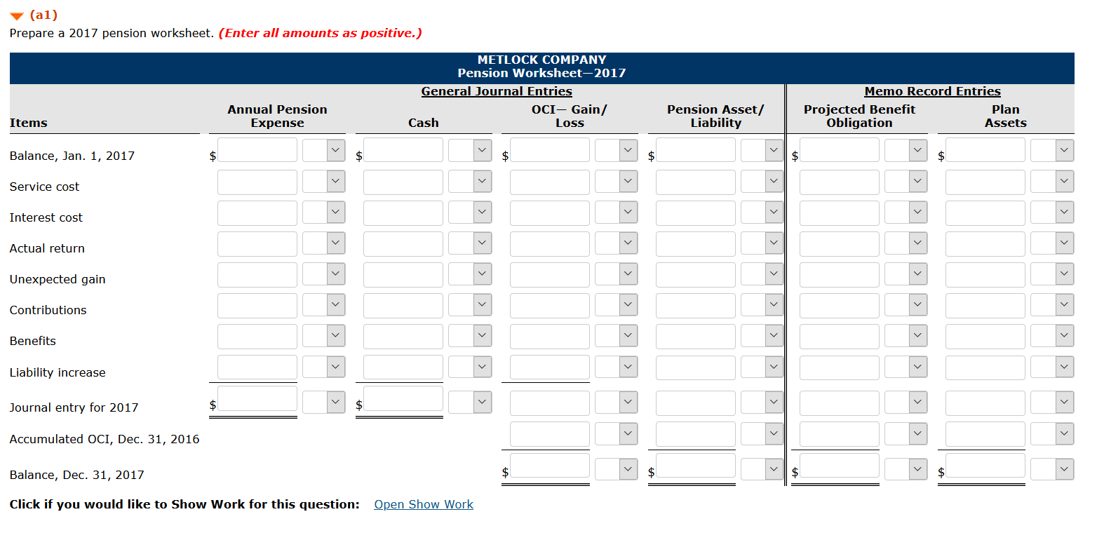 Solved Exercise 20-14 (Part Level Submission) Metlock | Chegg.com